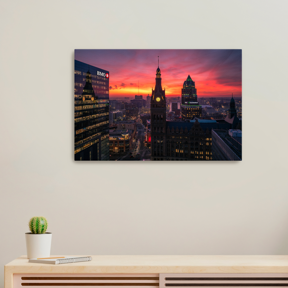 City Hall Sunset Colors – MKE Wall Art by Nate Vomhof